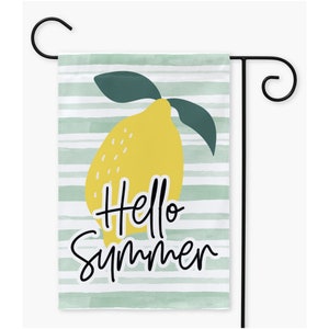 Lemon Garden Flag, Spring Garden Flag, Summer Garden Flag, Hello Summer ...