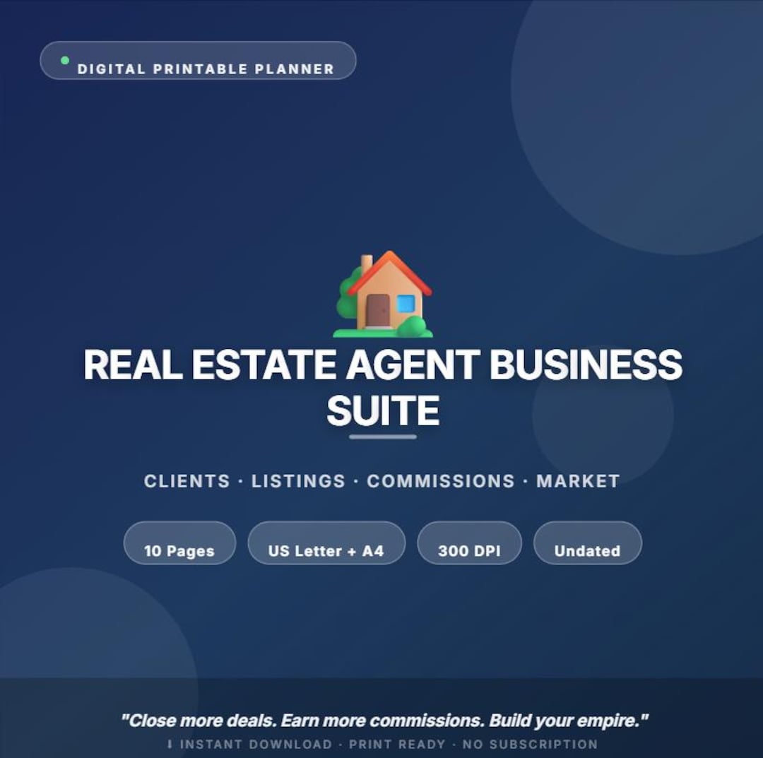 Real Estate Agent Business Suite and Printable Realtor Planner With ...