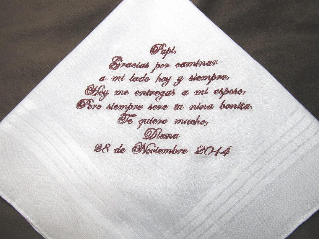 Personalized Spanish Wedding Handkerchief: Father of the Bride Gift - Etsy
