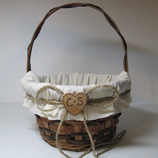 Rustic Flower Girl Basket - Etsy