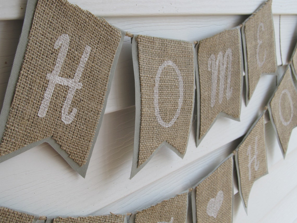 Rustic Burlap "home SWEET Home" Banner: Housewarming Party Decor - Etsy