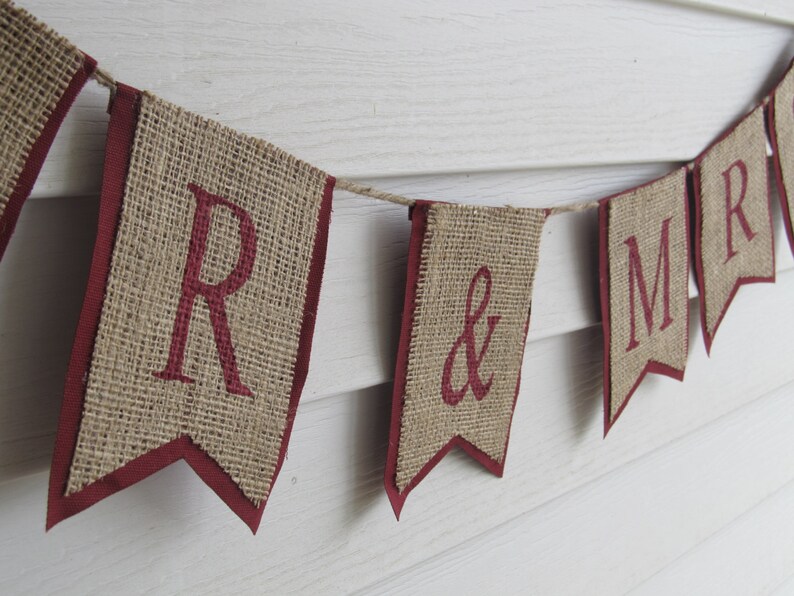 Rustic Burlap mr & Mrs Wedding Banner Shown With - Etsy