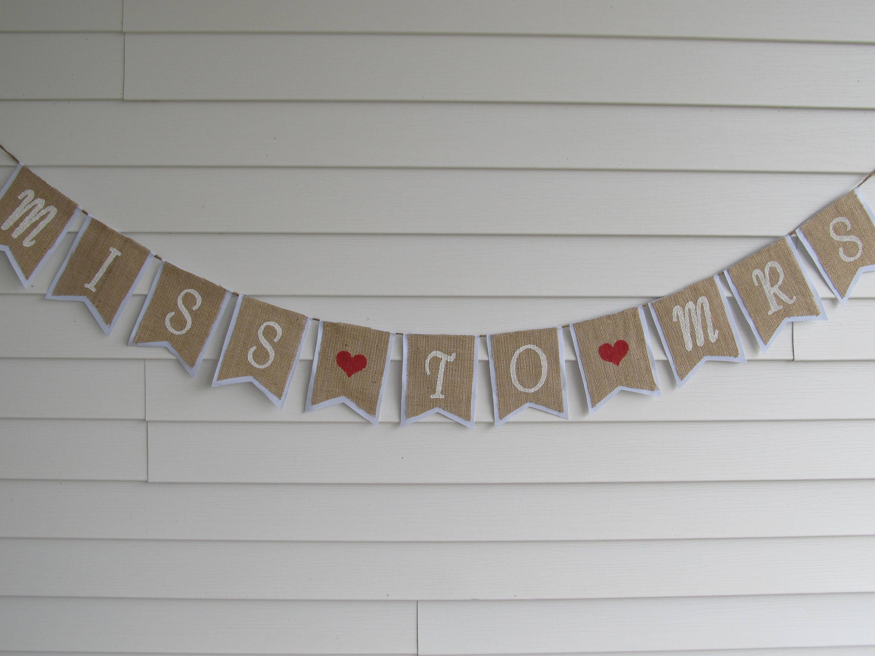 Rustic Burlap "miss TO Mrs" Banner: Bridal Shower Decor - Etsy