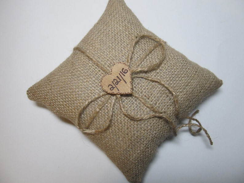 Personalized Burlap Flower Girl Basket and Ring Pillow: Rustic Wedding ...