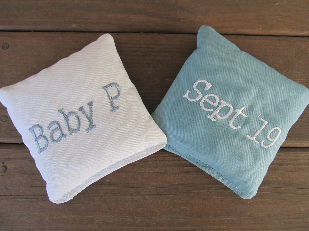Personalized Baby Shower Cornhole Bags – Embroidered Name & Date, Set ...