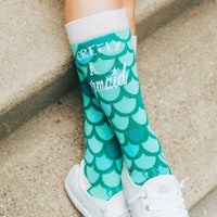 Mermaid Paisley Socks, Scallop Maille, Green, Socks, Mermaid Socks ...