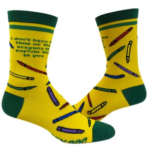 Time or Crayons to Explain This to You Socks, Womens Crayon Socks, Cute ...