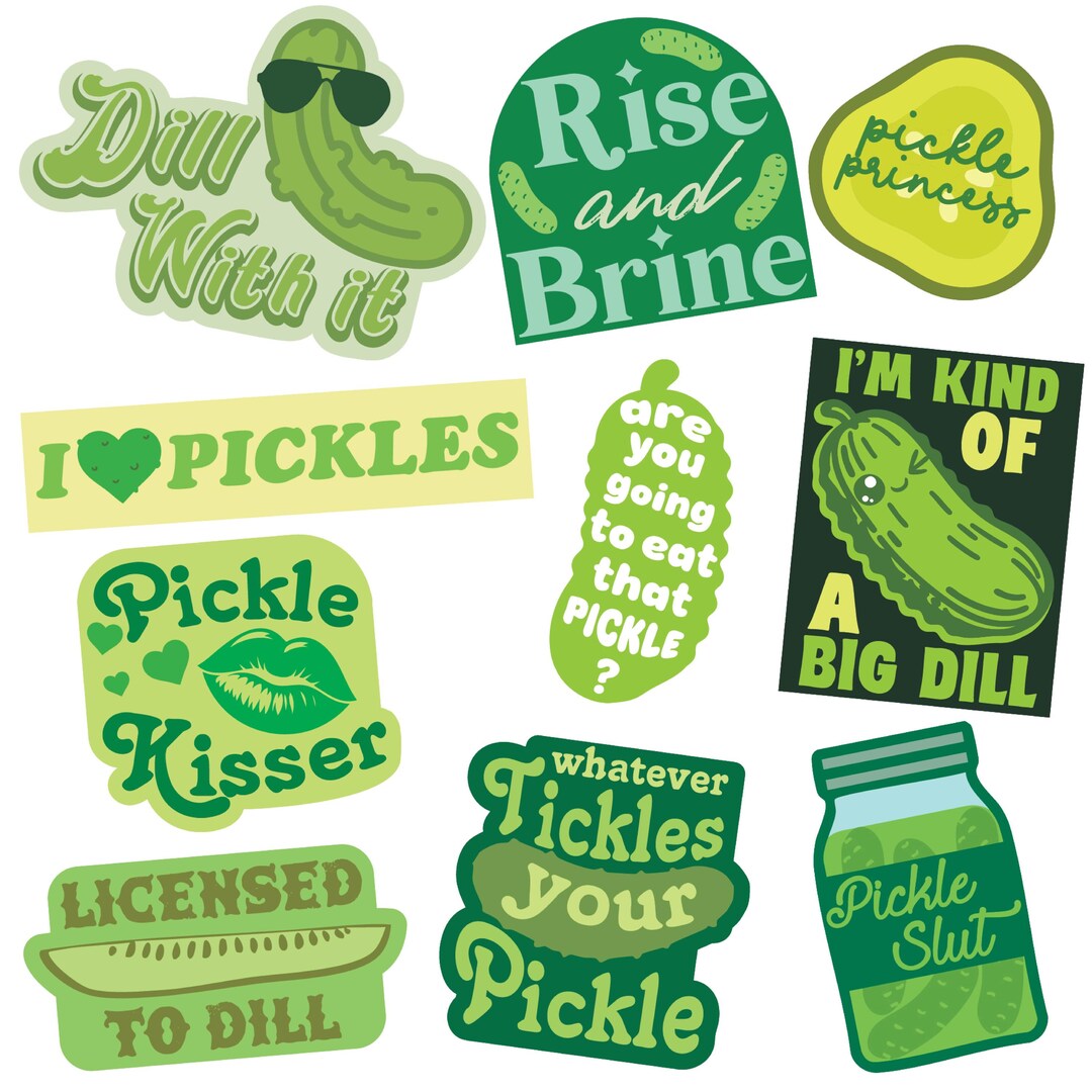 Pickle Stickers, Extra Large Stickers for Adults, Funny Adhesives With ...
