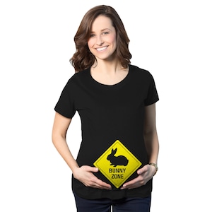 Bunny Zone Sign Maternity Shirt Easter Rabbit Pregnancy T - Etsy