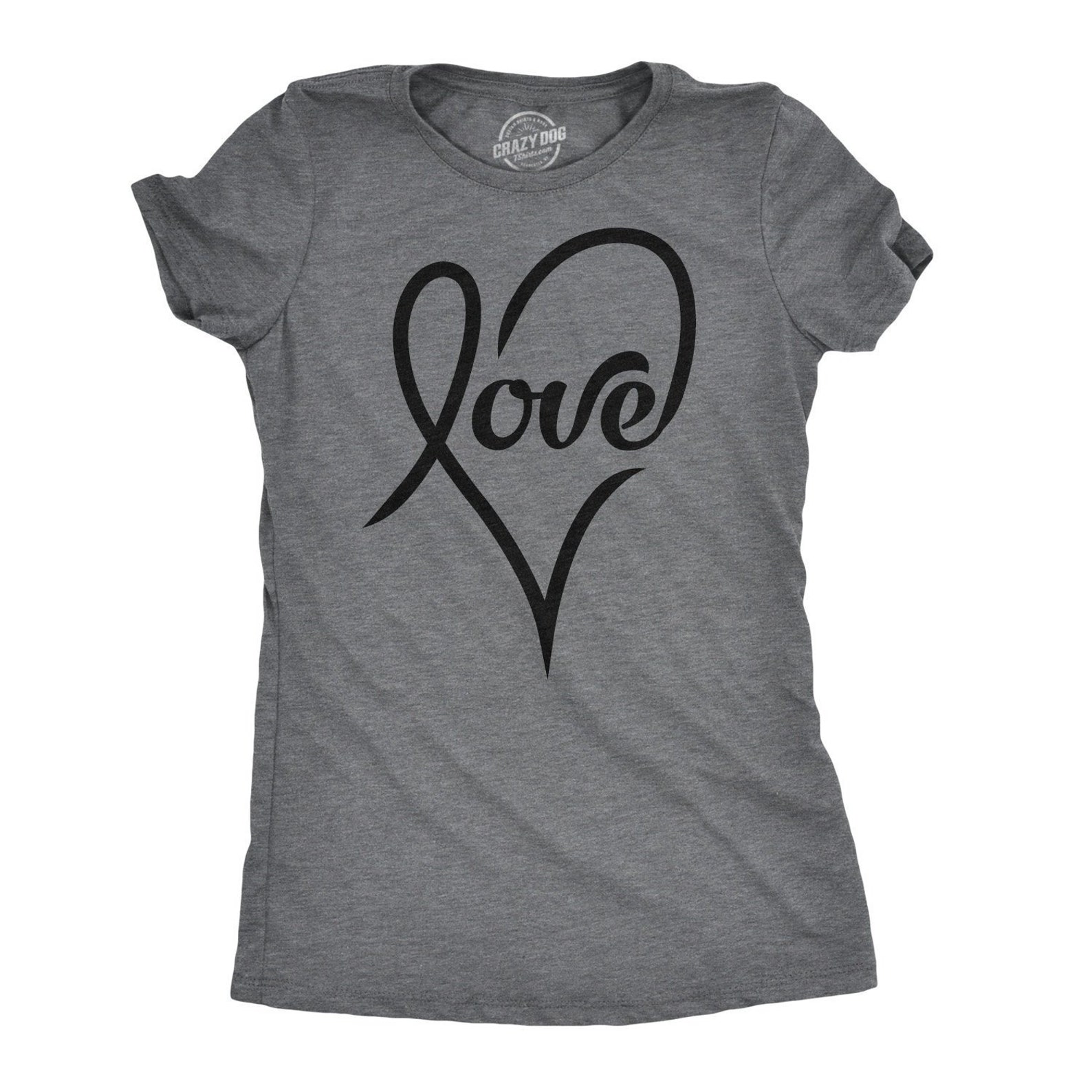 Heart Love Shirt Big Heart Tee Heart Spelt With Love - Etsy