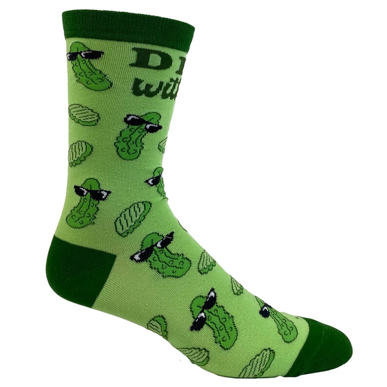 Dill With It Pickle Socks Funny Womens Mens Socks Youth - Etsy