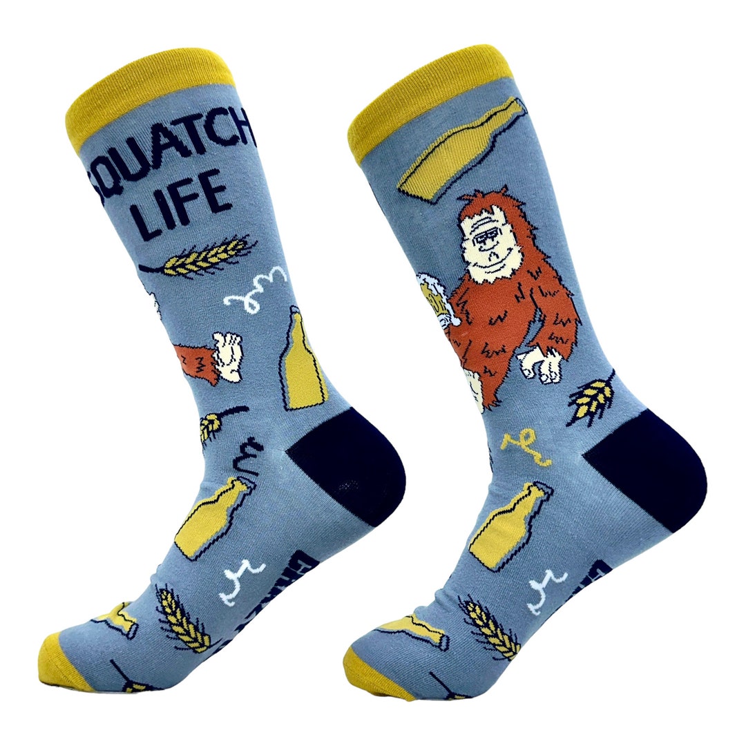 Squatch Life, Beer Socks, Sasquatch Life Socks, Social Distance Socks ...