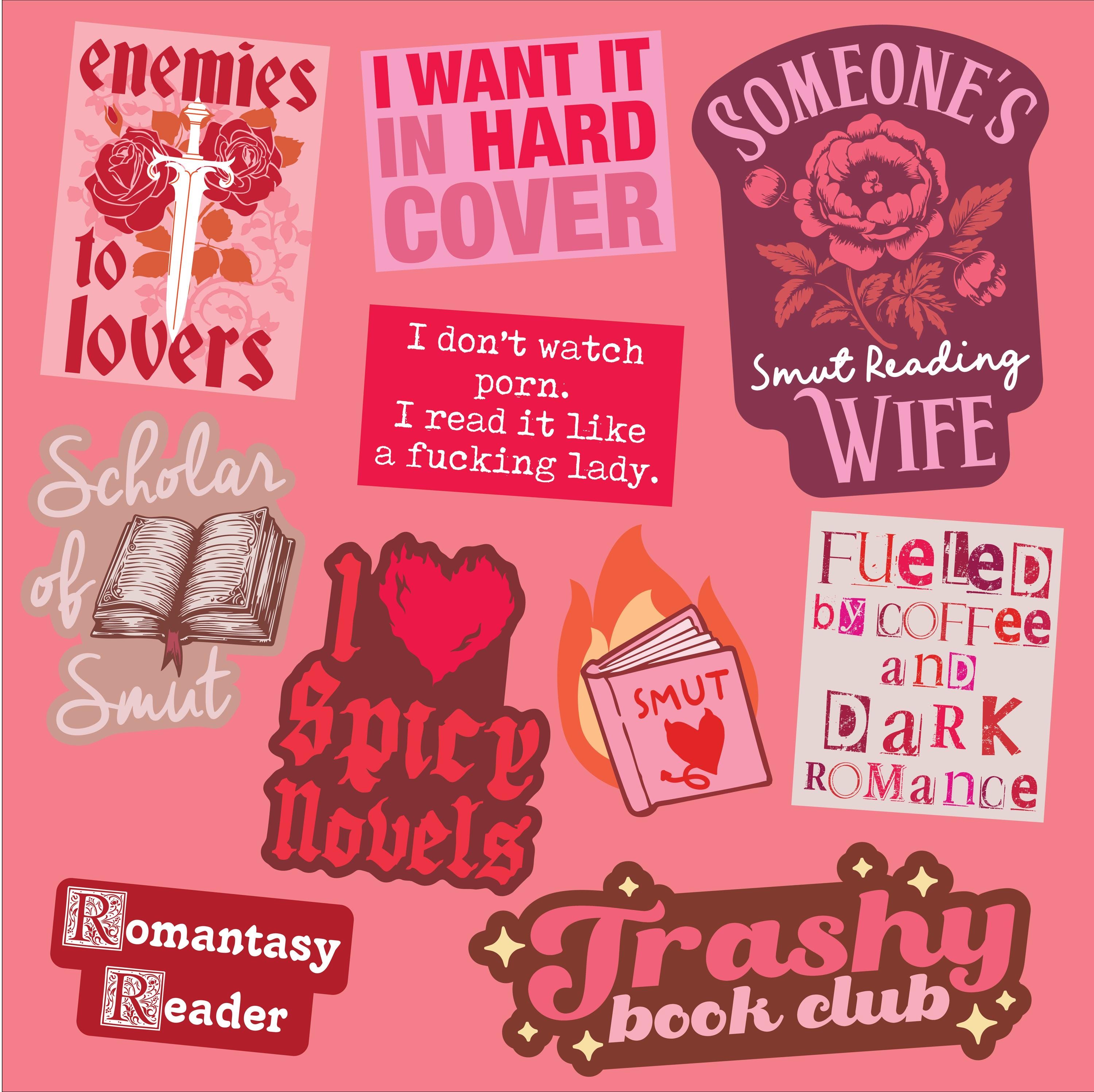 Spicy Book Lover Stickers: Funny Adult Reader Decals - 10 Unique ...