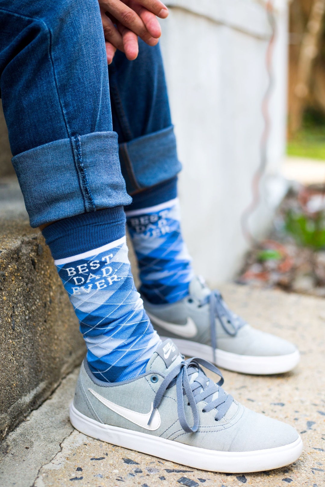 Best Dad Ever Socks, Papa Socks, Funny Socks, Argyle Socks, Father's ...