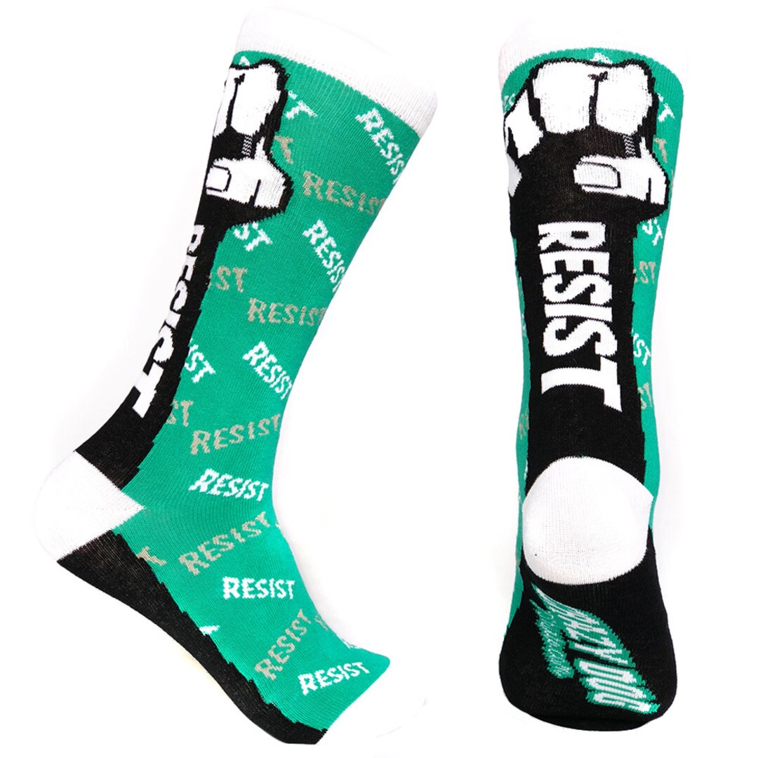 Resist Socks, Womens Empowerment, Cute Unisex Socks, Funky Fist Socks ...