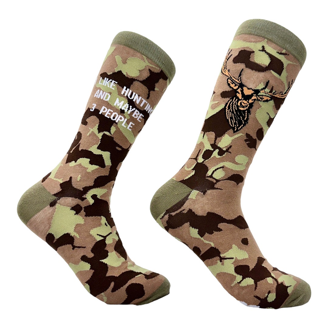 Camo Hunting Socks, Funny Deer Socks, Gift for Hunter - Etsy