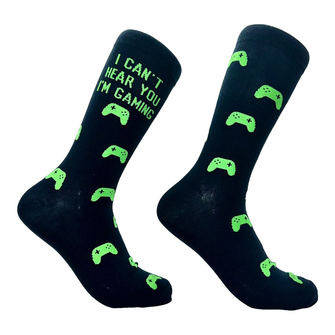 Can't Hear You Gaming, Video Gamer Sock, Do Not Disturb Funny Socks ...