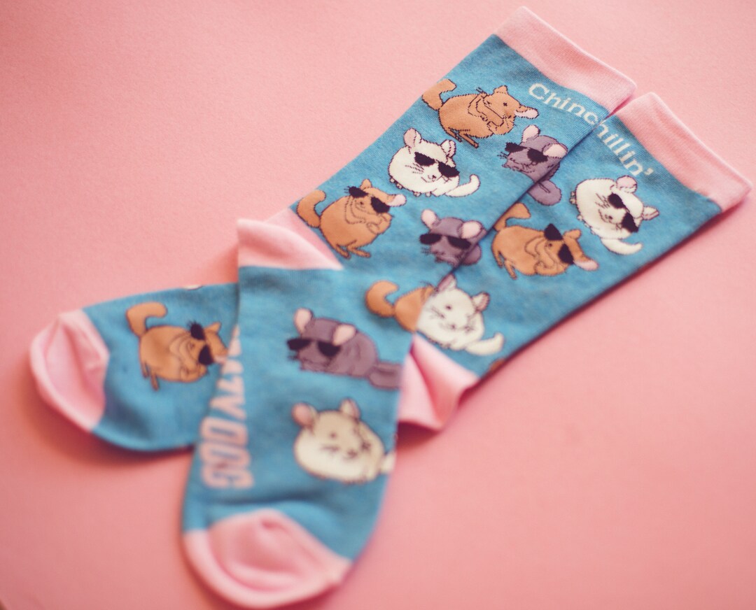 Chin Chillin', Chinchilla Socks, Youth Socks, Wood Creatures Gifts ...