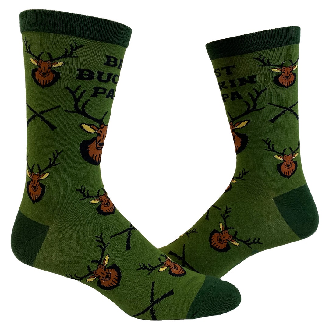Best Buckin' PAPA Mens Socks, Funny Dad Socks, Hunting Socks, Hunter ...