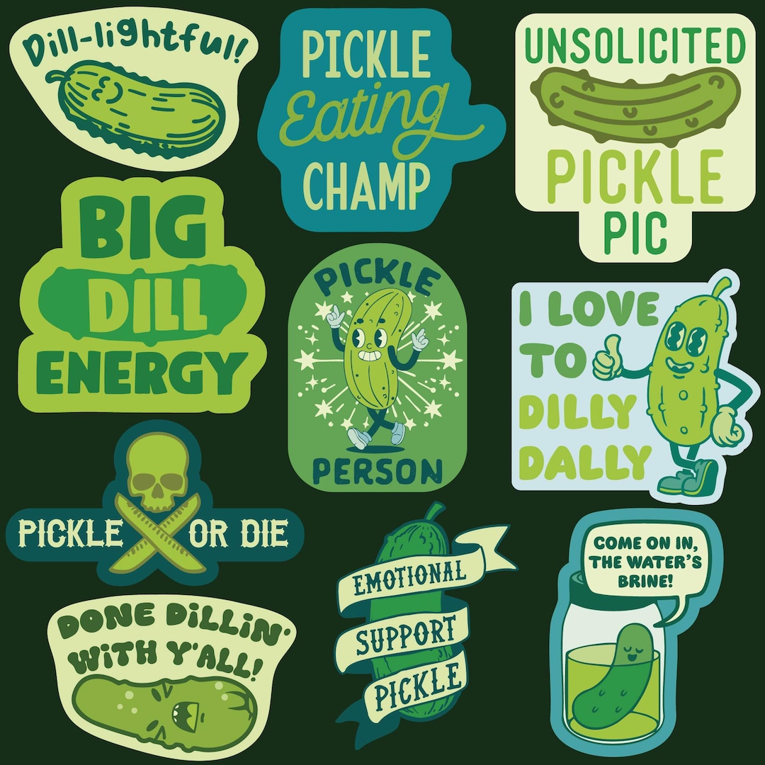 Funny Pickle Meme Stickers: Extra Large Vinyl Decals for Water Bottles ...