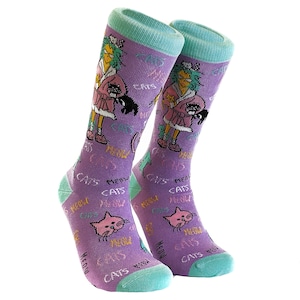 Cat Socks, Crazy Cat Lady Socks, Cat Lover Gifts, Womens Novelty Socks ...