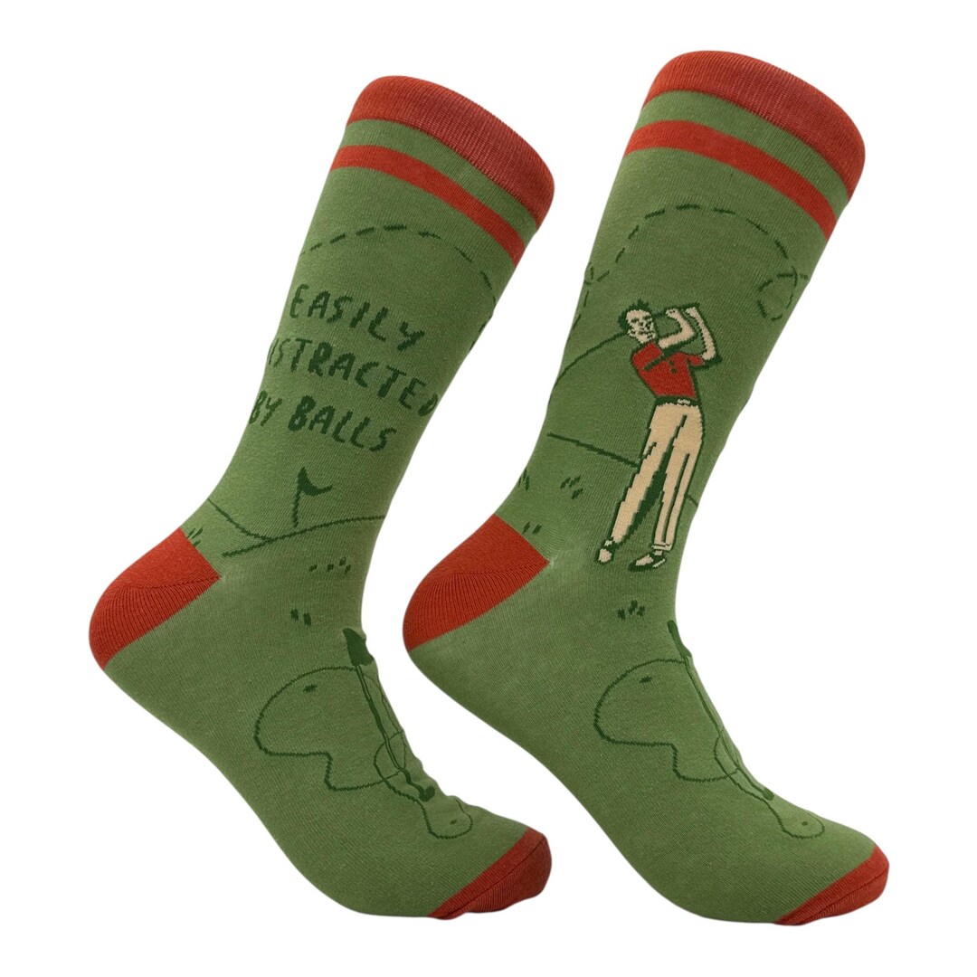 Funny Golf Socks: Easily Distracted, Embroidered Cotton Blend - Etsy
