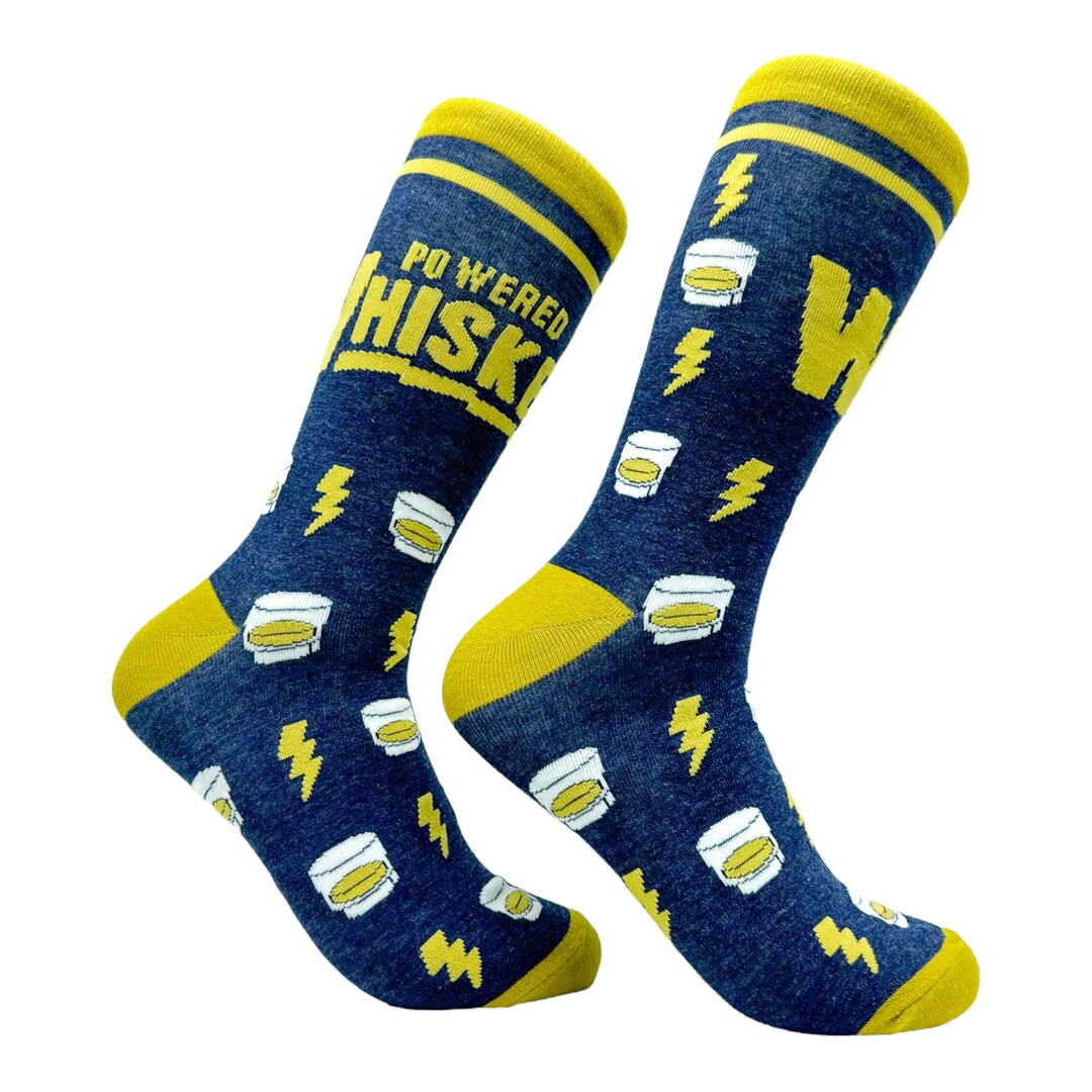 Powered by Whiskey Socks, Drinking Socks, Christmas Gifts, Funny ...