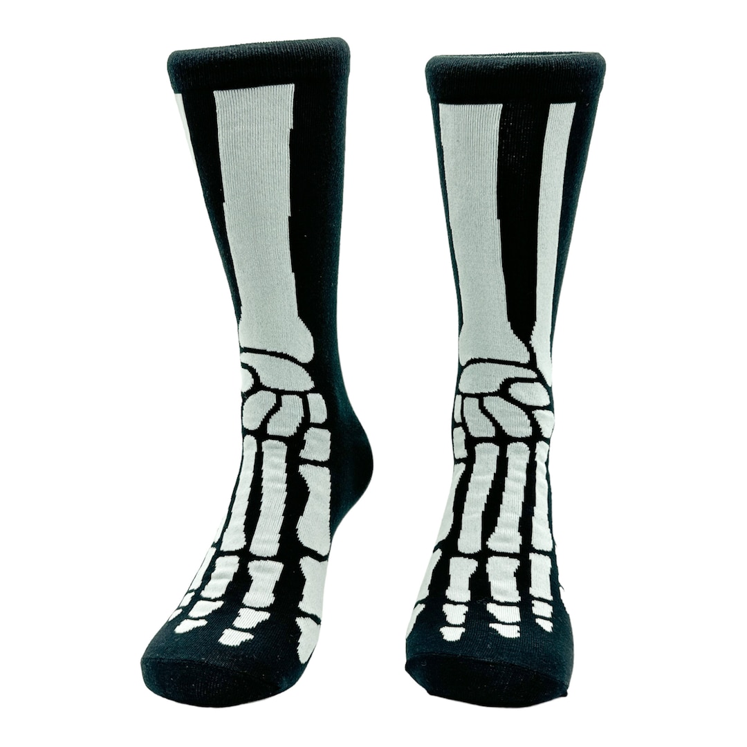Skelton Foot Socks, Funny Mens Halloween Socks, Groomsmen, Funky ...