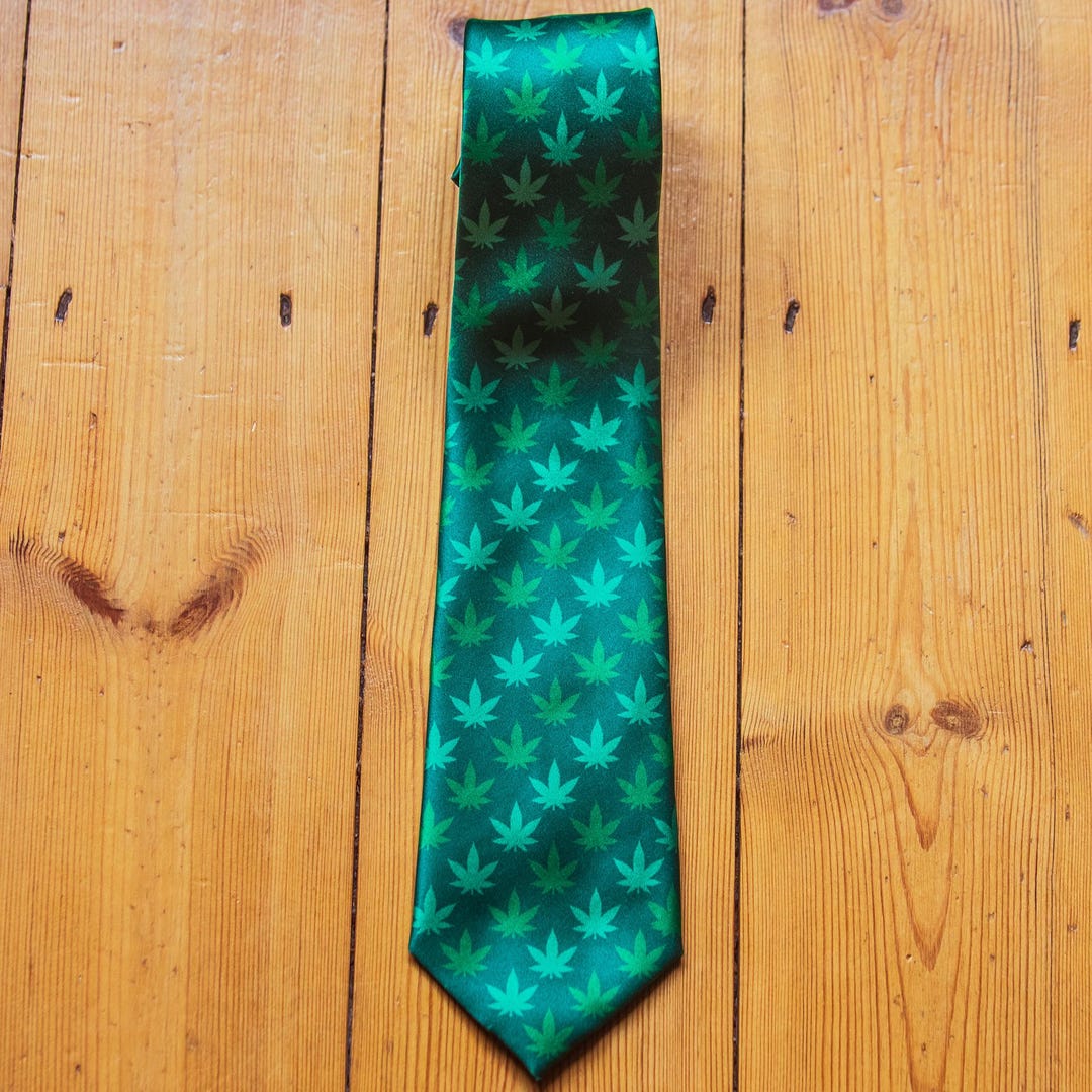 Pot Leaf Pattern Necktie: Funny Novelty Tie - Etsy