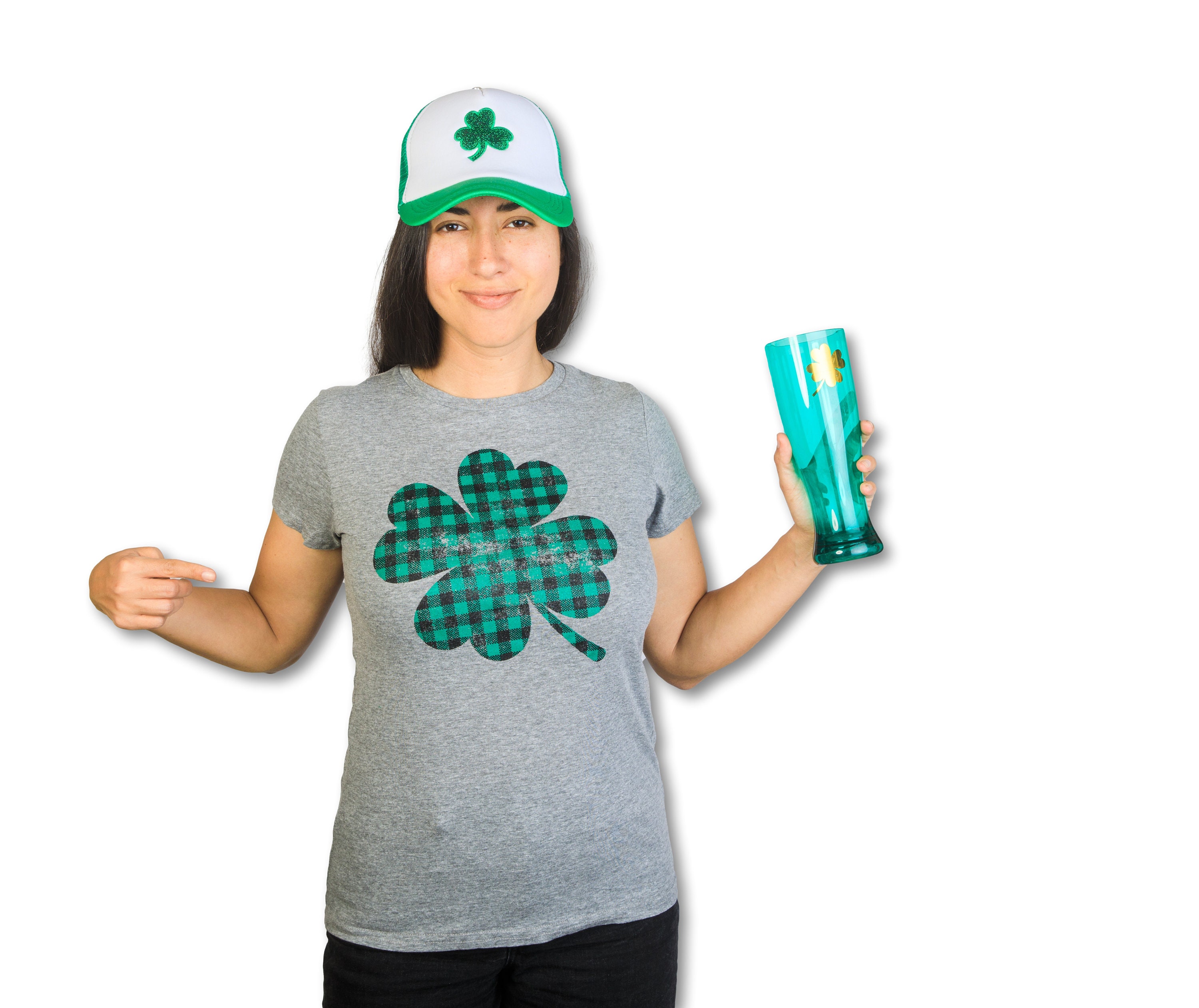 Buffalo Plaid Four Leaf Clover Shirt Buffalo Plaid Shamrock - Etsy