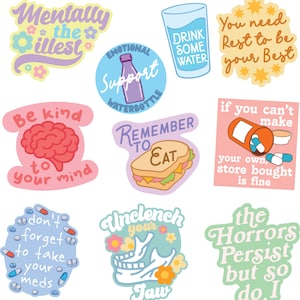 Mindful Sticker Pack With 10 Designs - Self Care Encouragement ...