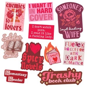 Spicy Book Lover Stickers: Funny Adult Reader Decals - 10 Unique ...