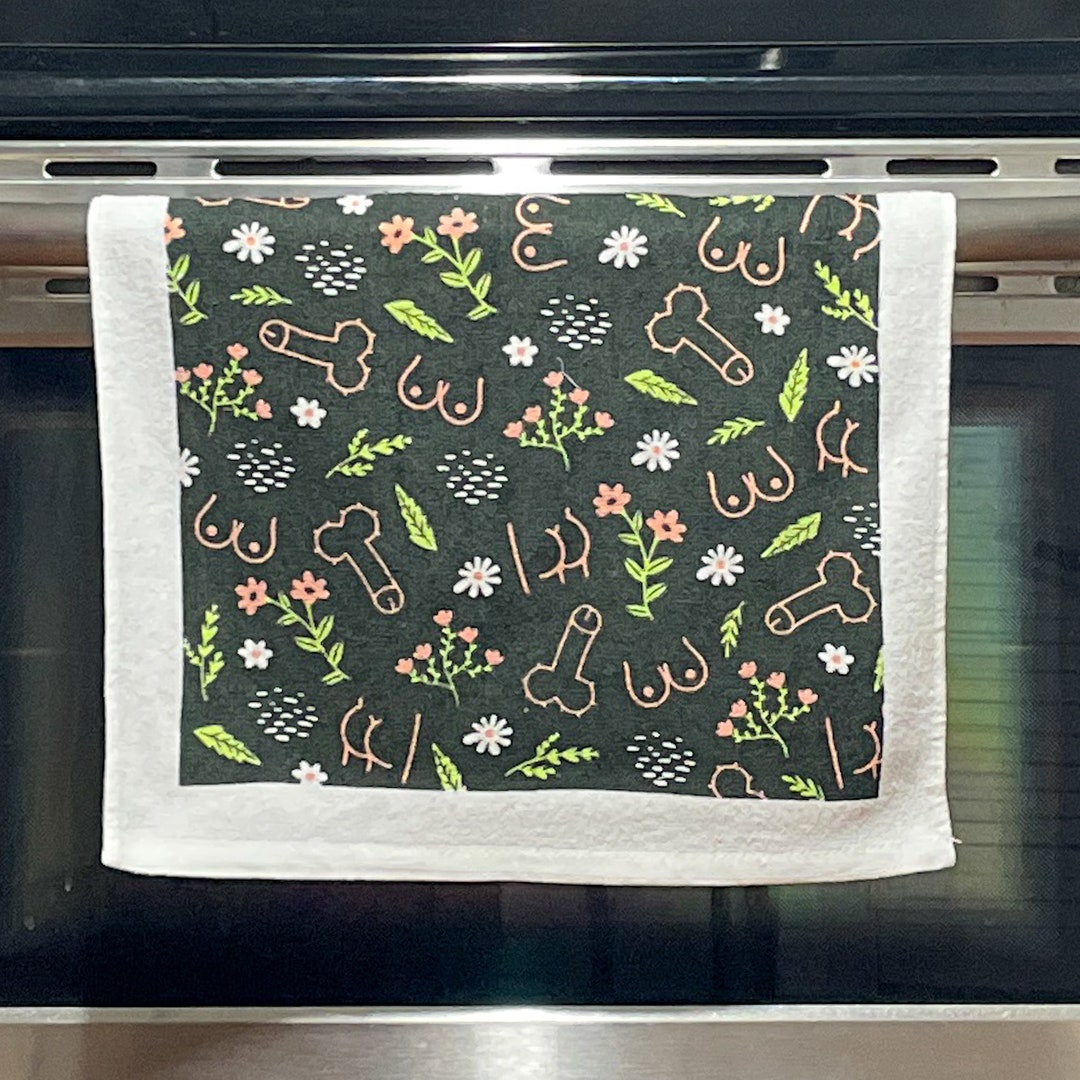 Offensive Towel, Floral Tea Towels, Funny Hand Towels , Housewarming ...