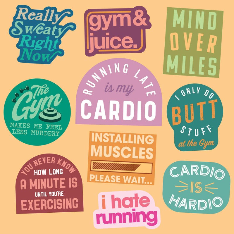 Workout Stickers - Etsy