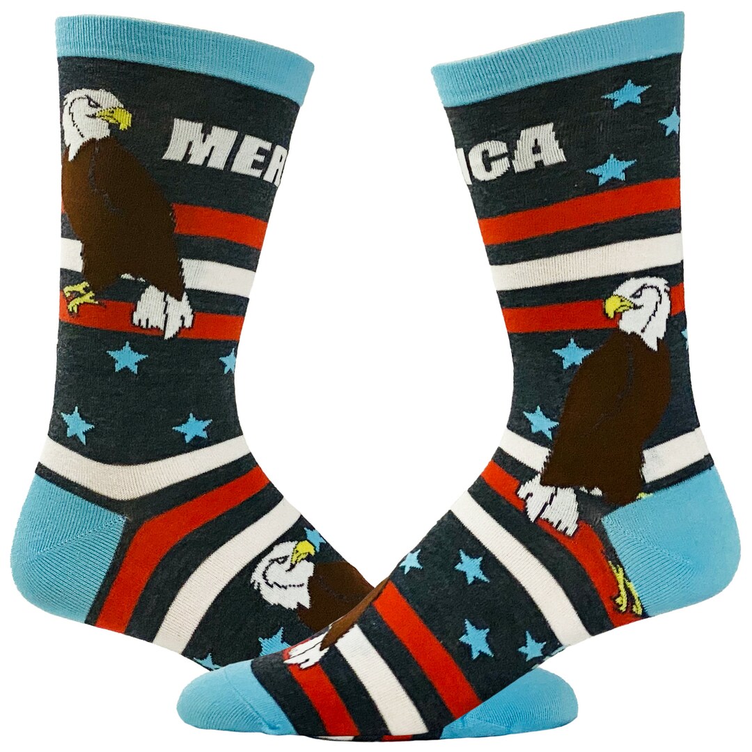 4th of July Socks, Adult Humor Socks, 'merica Socks, Funny Eagle Socks ...