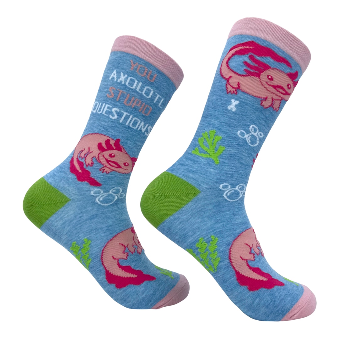 You Axolotl Stupid Questions Socks, Bridesmaid Socks, Rude Socks, Funny ...