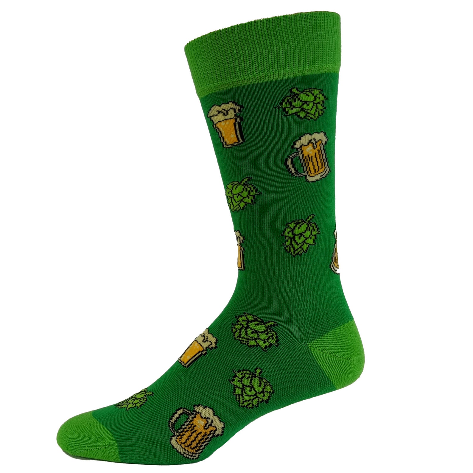 St Patricks Day Socks Green Socks Beer and Hops SOCKS Funny | Etsy