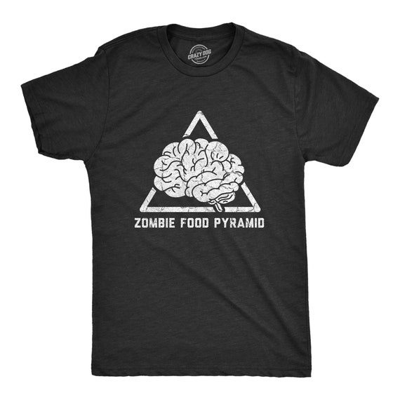 Zombie TShirt, Zombie Food Pyramid, Brain Shirts, Dead Shirt, Horror T ...