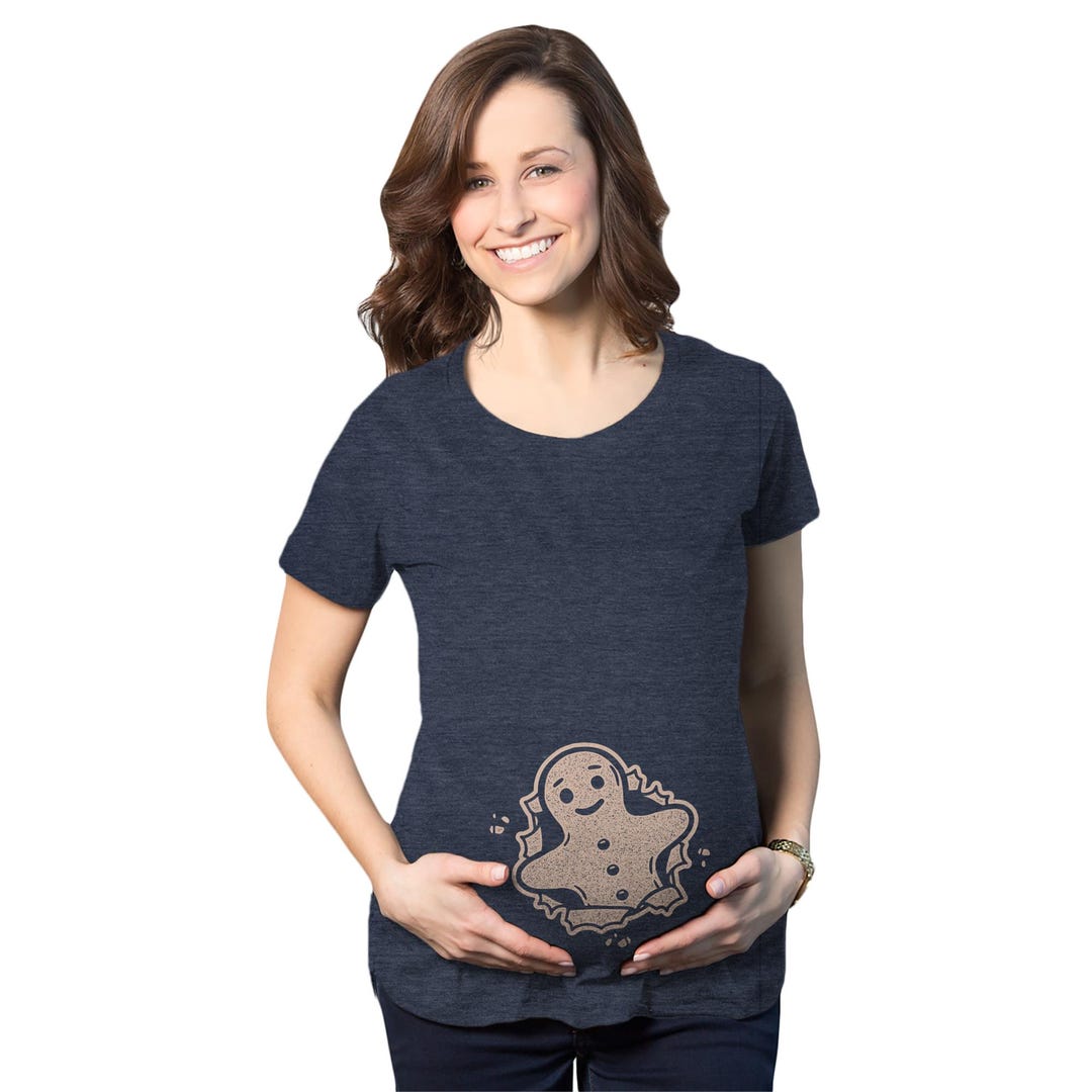 Gingerbread Man Maternity Shirt, Christmas Baby Bump Tee - Etsy