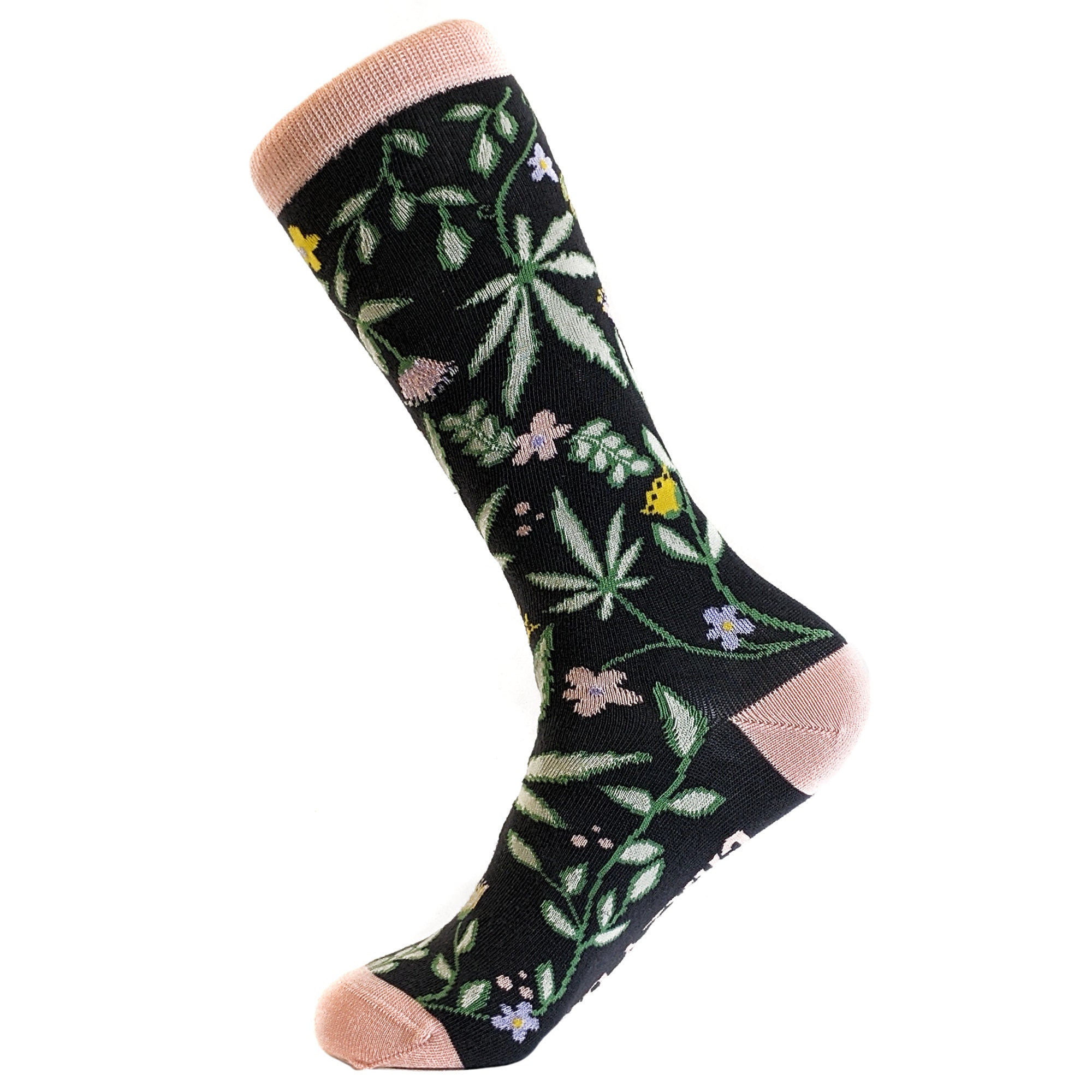 Flowers and Weed Socks Floral Socks Weed Boho Dope Girl | Etsy