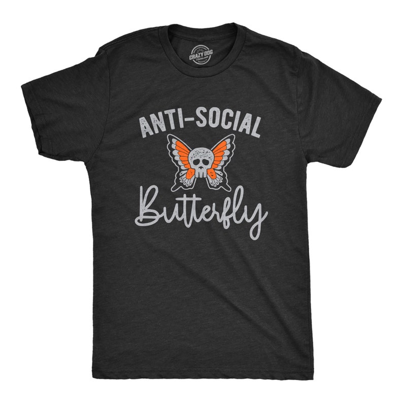 Funny Anti-social Butterfly Skull T-shirt, Introvert Tee - Etsy