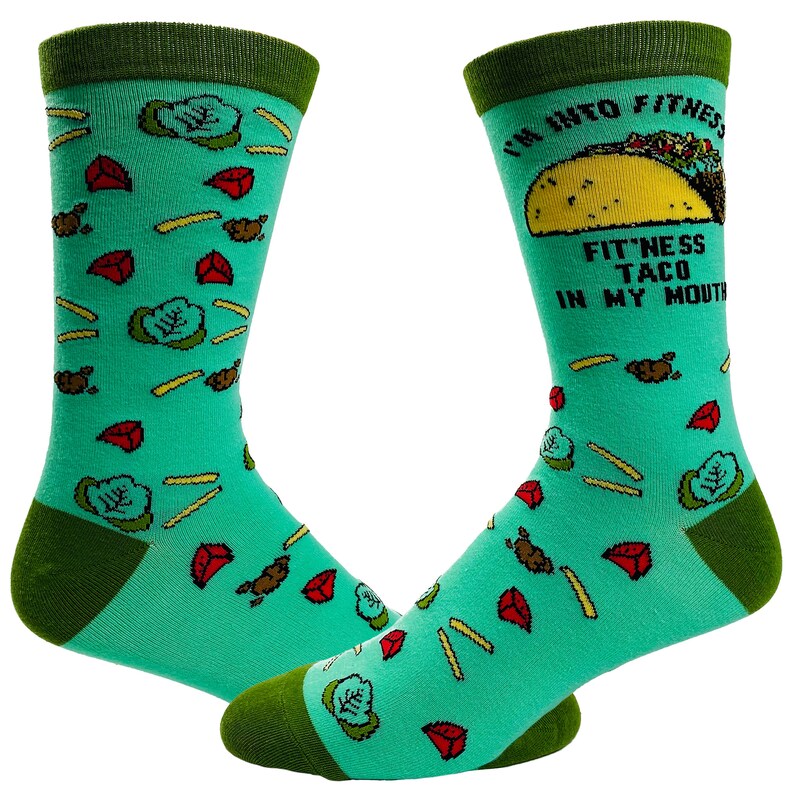 Taco Socks, Mexican Food Theme Socks, Funny Foodie Gift - Etsy