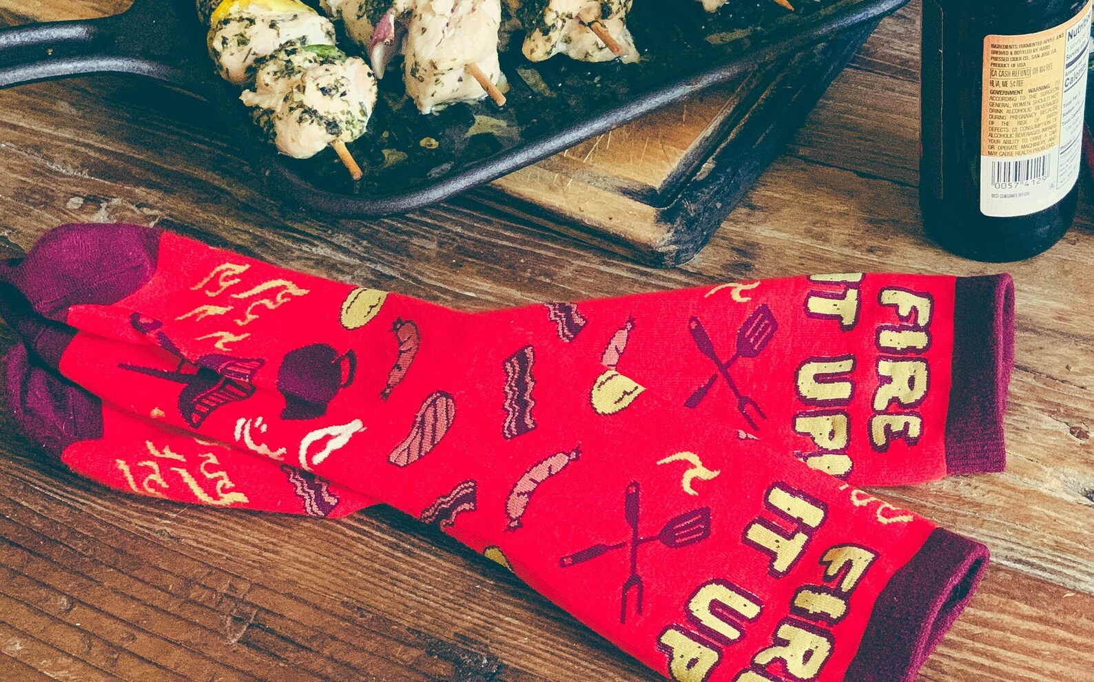 Fire It up Socks Mens Grilling Socks Fun Foodie Socks Funky - Etsy