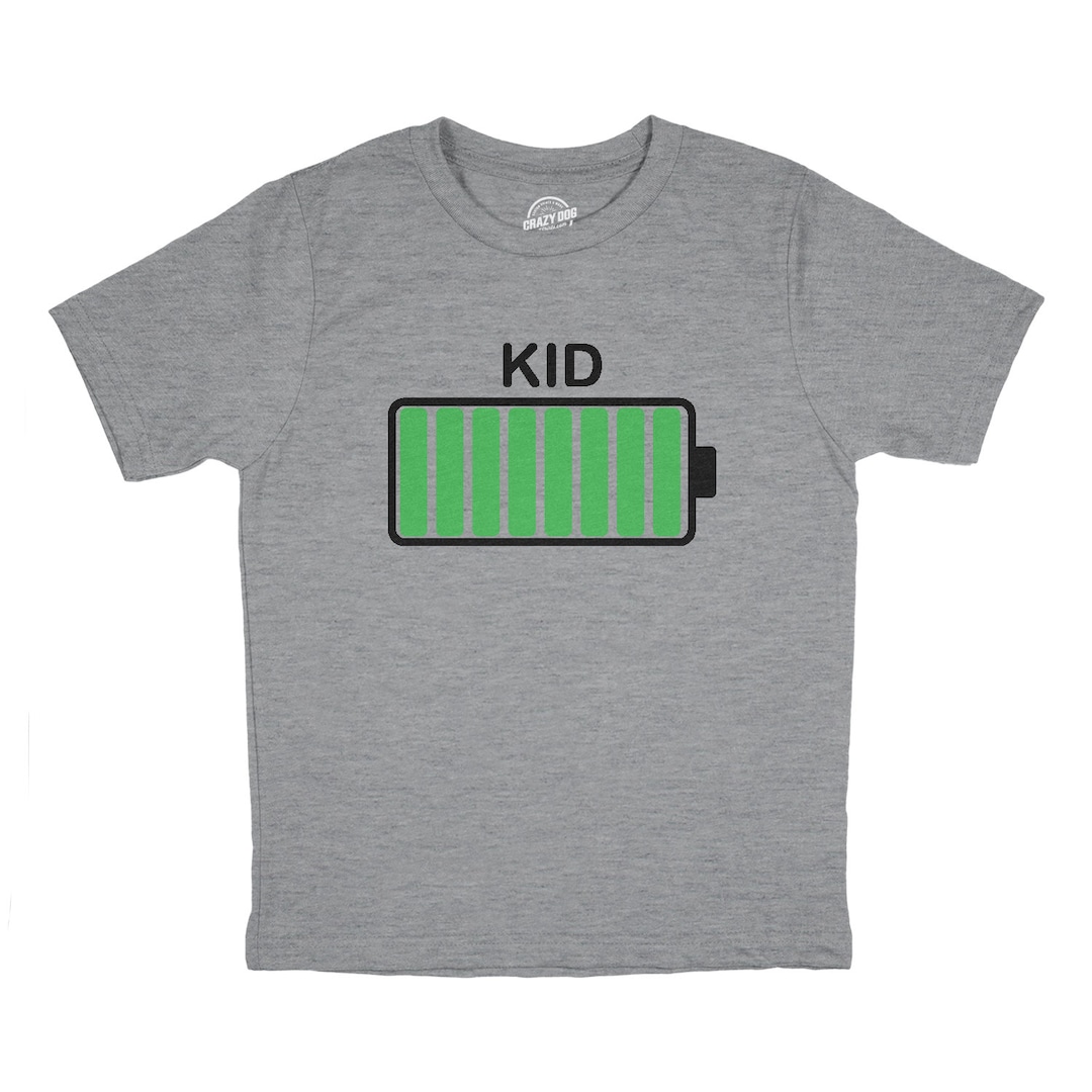 Phone Battery Shirt, Funny Shirt Kids, Gift for Kids, Kids Full Battery ...