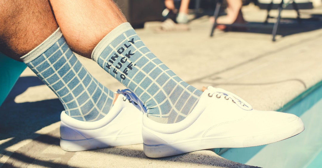 Kindly Fuck off Socks: Checker Print Funny Socks - Etsy