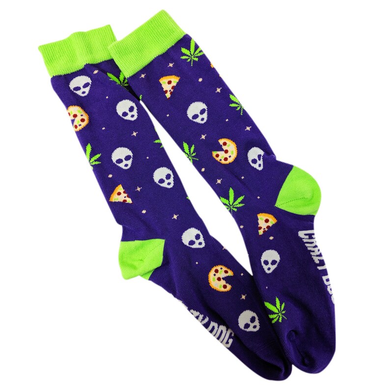 Pizza Weed Alien Socks Pizza Socks Weed Aliens Weed Womens - Etsy