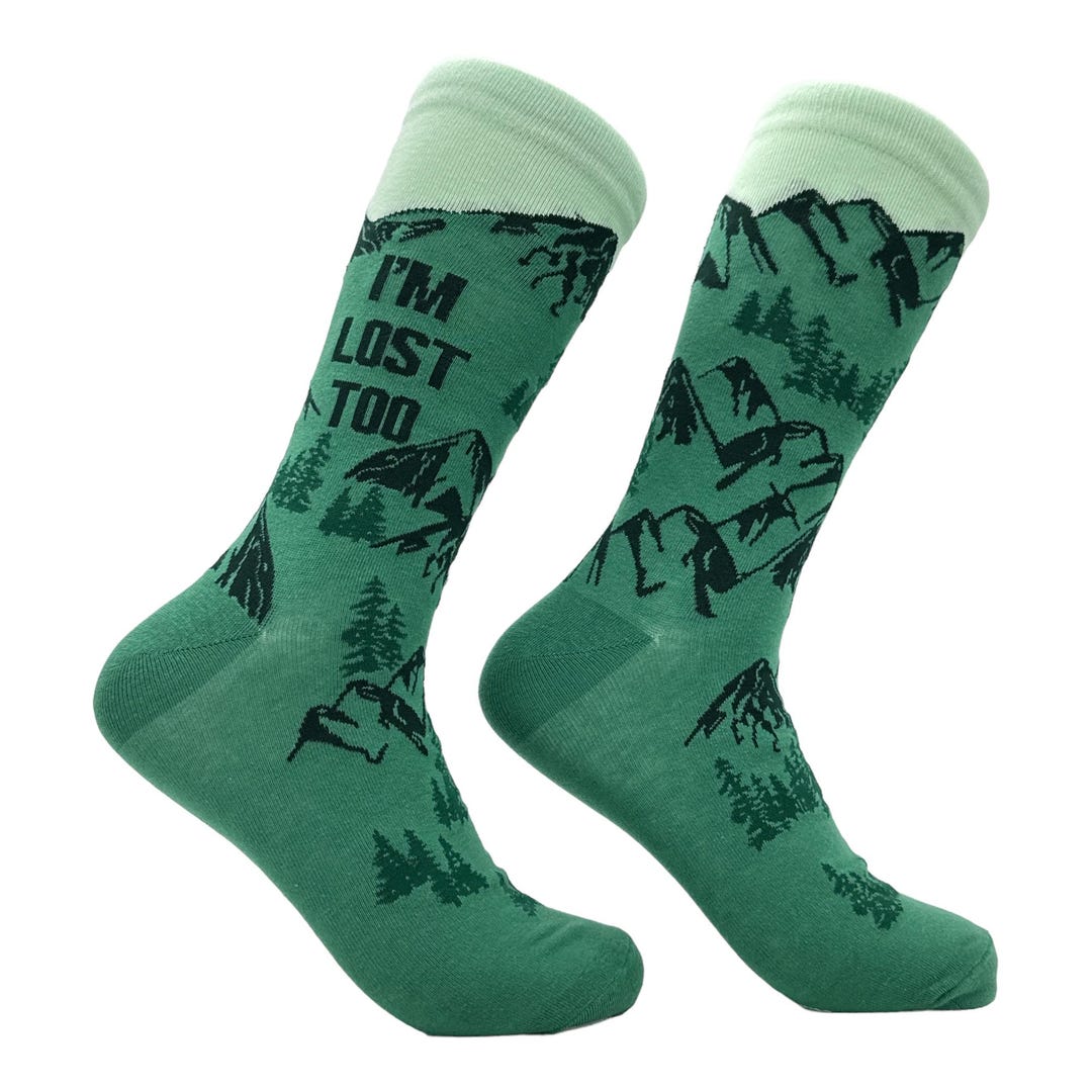 I'm Lost Too Socks, Mountain Socks, Hiking Socks, Funny Father Socks ...