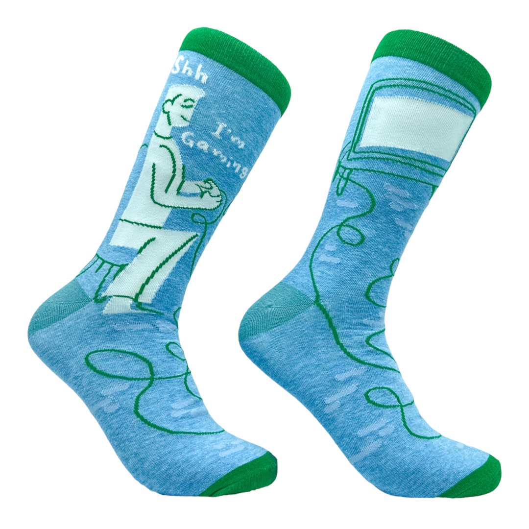 Shh I'm Gaming, Video Gamer Sock, Do Not Disturb Funny Socks, Gifts for ...
