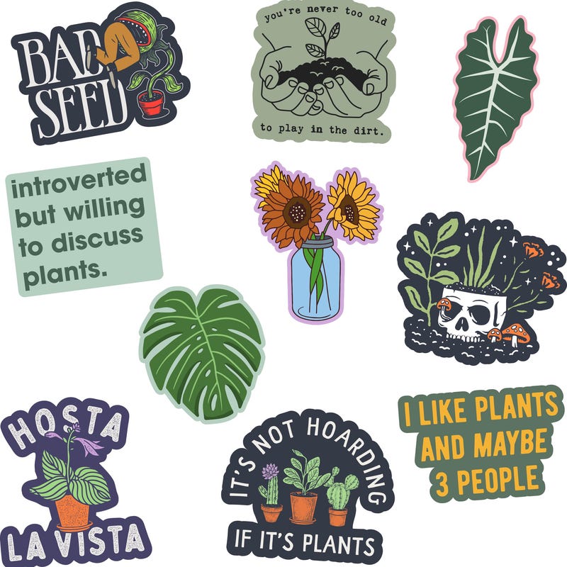 Plant Leaf Sticker - Etsy