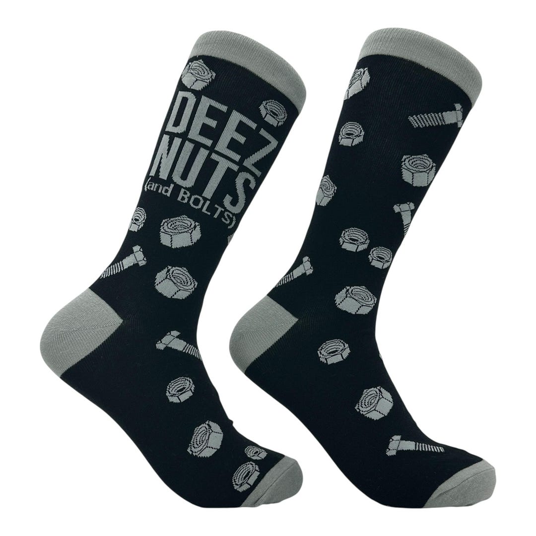 Funny Mechanic Socks: Nuts and Bolts Embroidered Dad Gift - Etsy